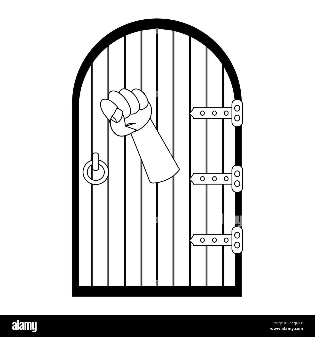 Hand Knocking on Wooden Door Icon, Minimalist Hand Knocking on Door Illustration, Knocking Hand ...