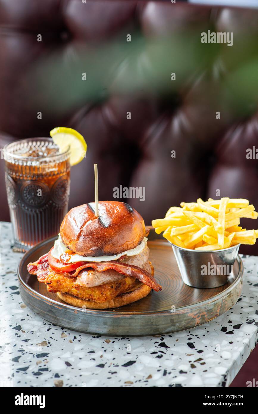 Big burger chips hi-res stock photography and images - Alamy