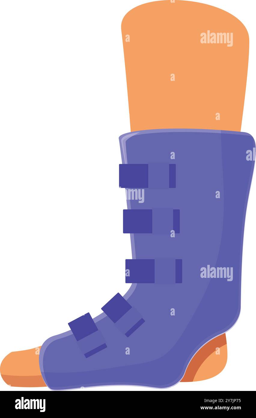 Cartoon illustration of a patient wearing an ankle brace recovering ...
