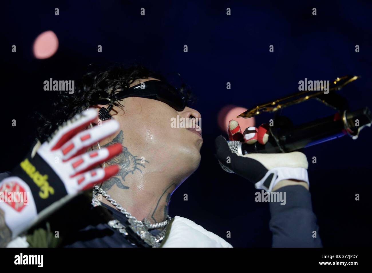 ALEMAN, a Mexican rapper and composer, performed at a free event at the ...