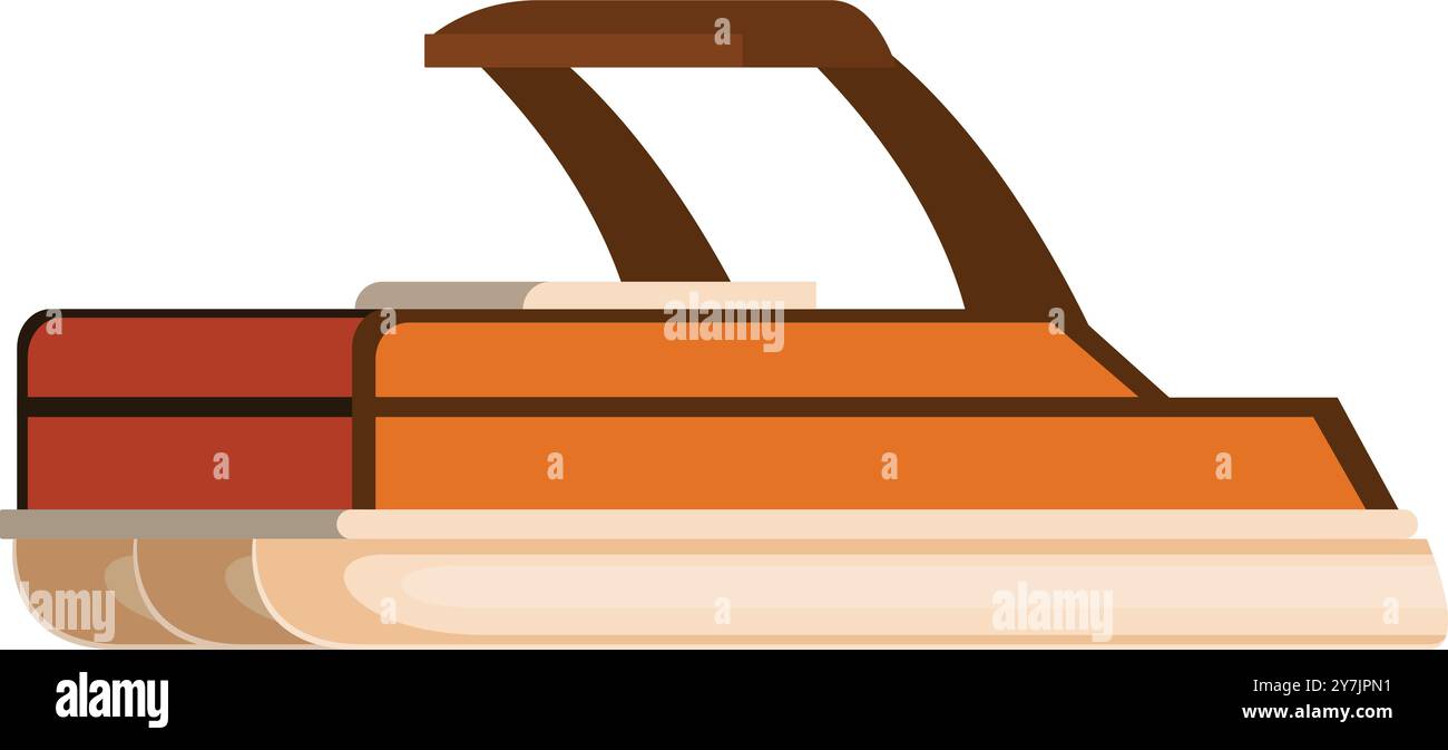 Modern orange pontoon boat for summer lake activities Stock Vector ...