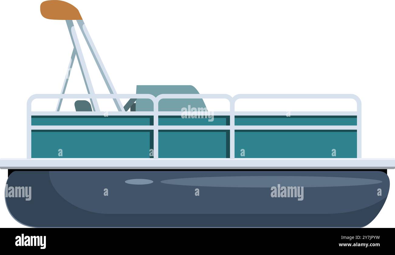 Modern pontoon boat waiting for passengers on the lake, leisure ...