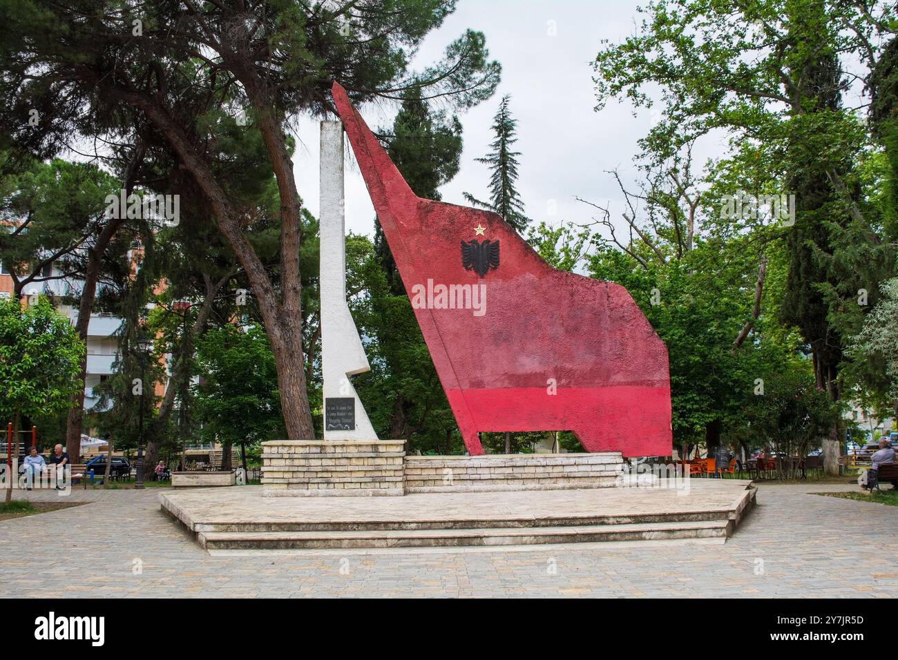 Berat, Albania - June 3rd 2024. A Monument to Margarita Tutulani, an ...