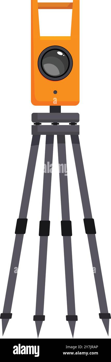 Modern digital tacheometer on tripod, used in geodetic surveying for ...