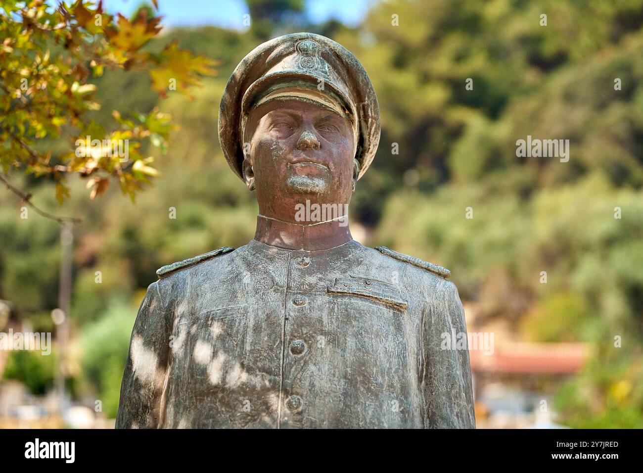 Katakolon, Greece - August 30, 2024: The statue of Greek naval officer ...