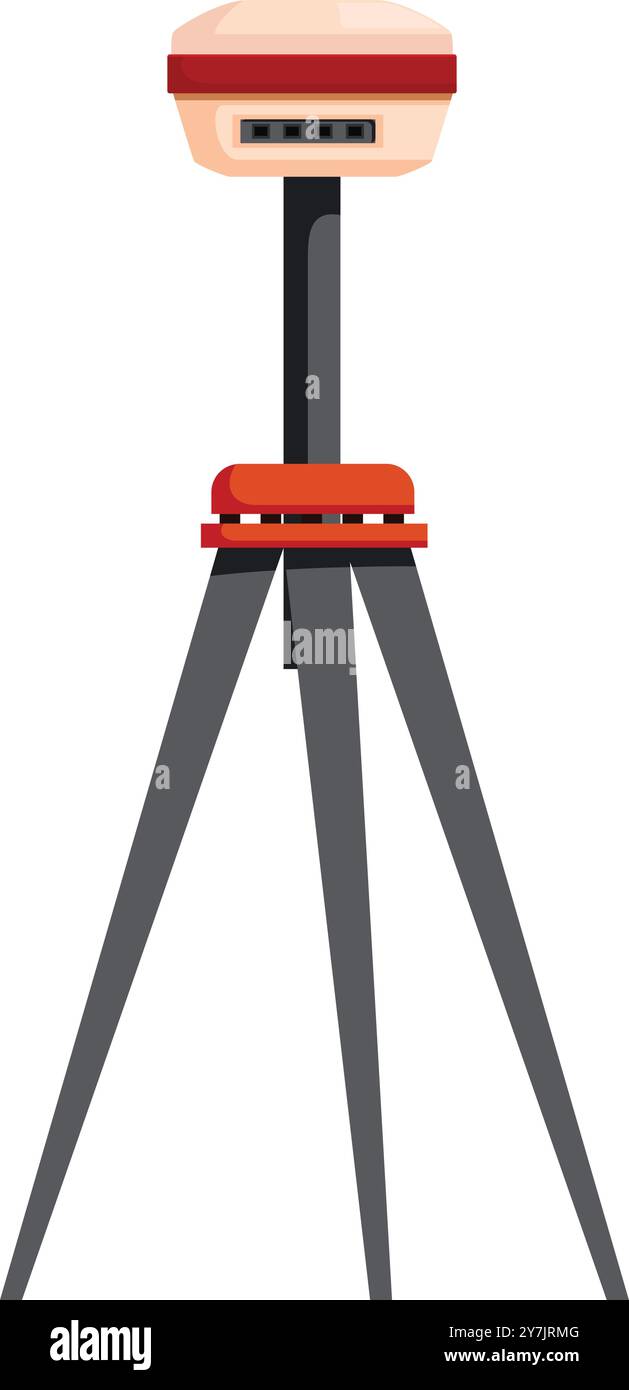 Geodetic gps receiver on tripod measuring coordinates, surveying ...