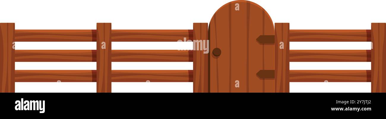 Sturdy wooden fence with a closed gate is creating a safe and secluded ...
