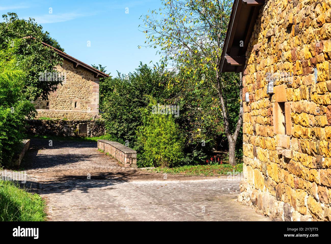Scenic view of Carmona, a traditional small village in Cantabria. One ...