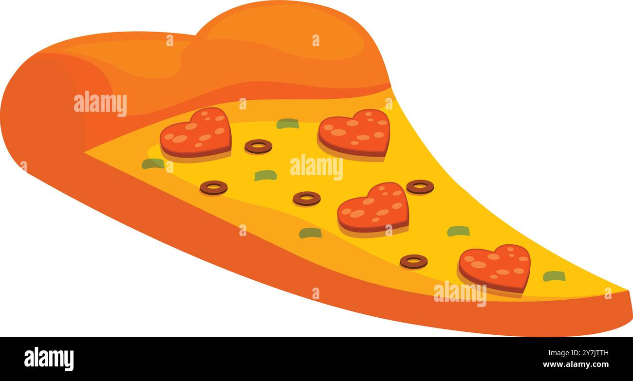 Heart shaped pizza slice with pepperoni for valentine's day celebration ...