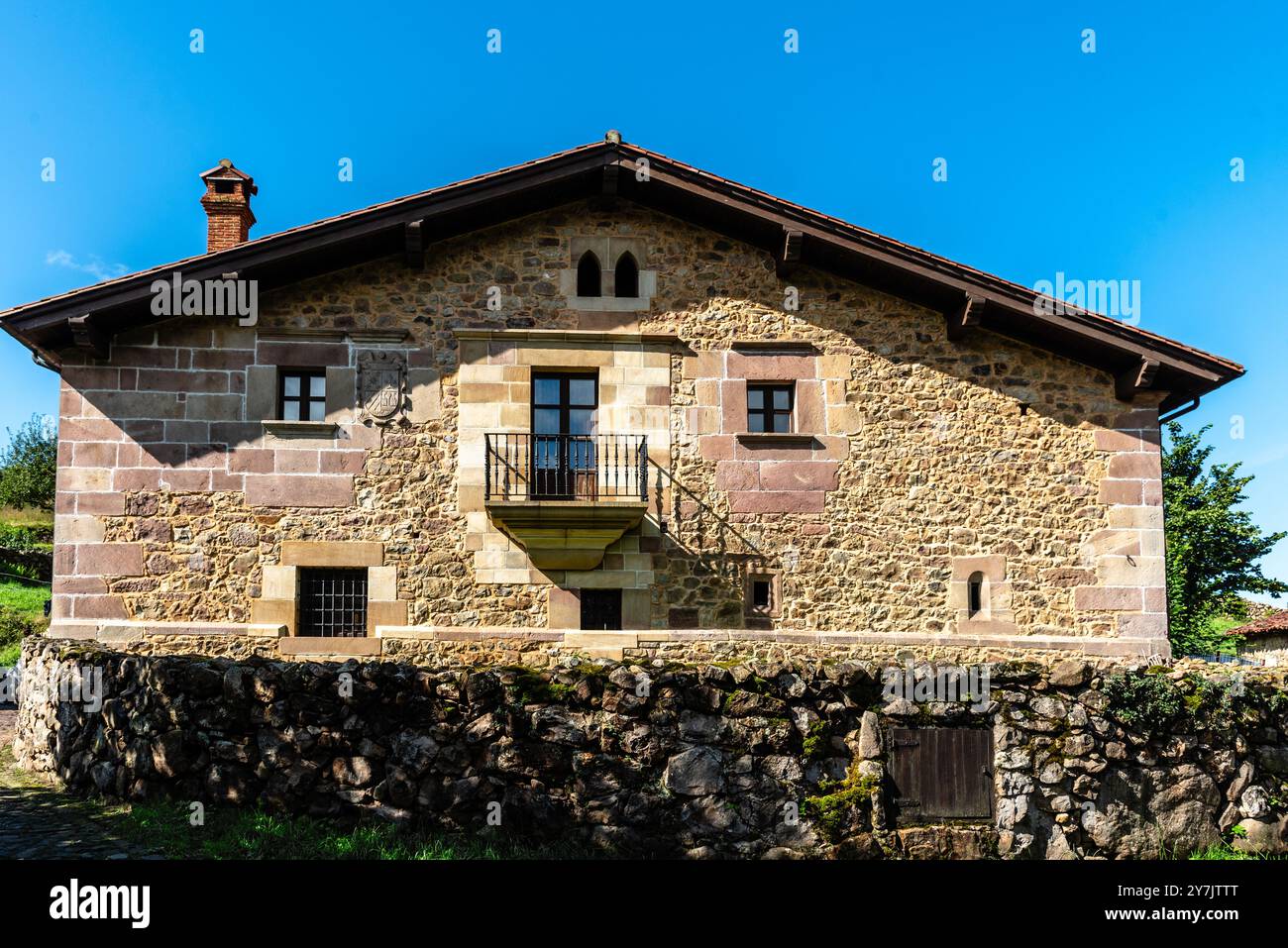 Scenic view of Carmona, a traditional small village in Cantabria. One ...