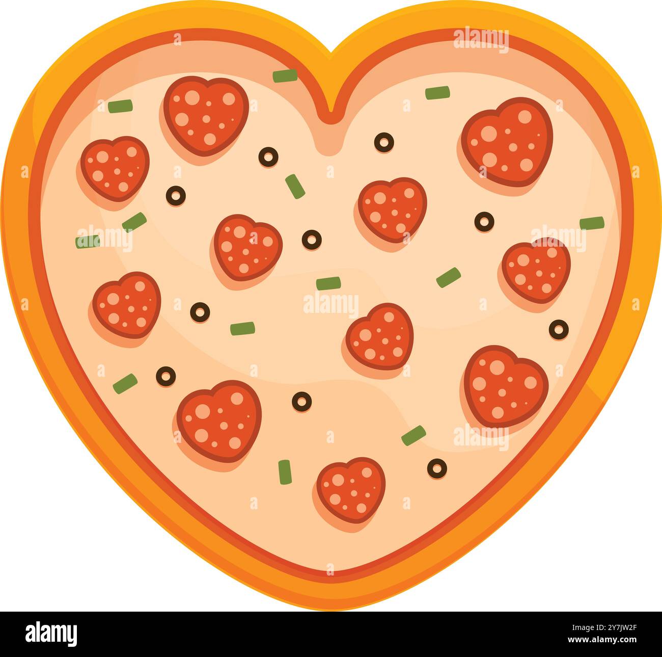 Delicious heart shaped pizza with pepperoni is being prepared for a ...