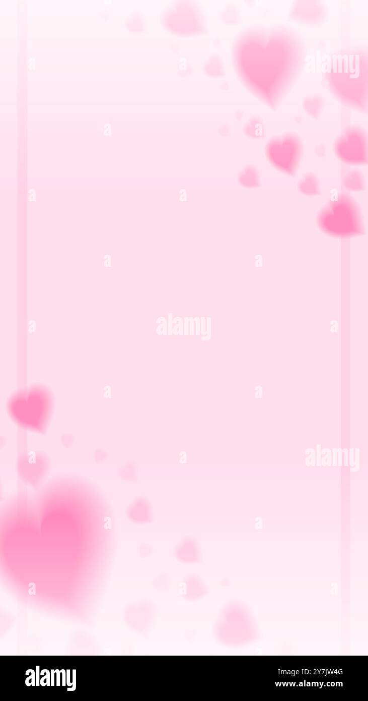 Heart trail corners valentine story template. Pink background. Stock ...