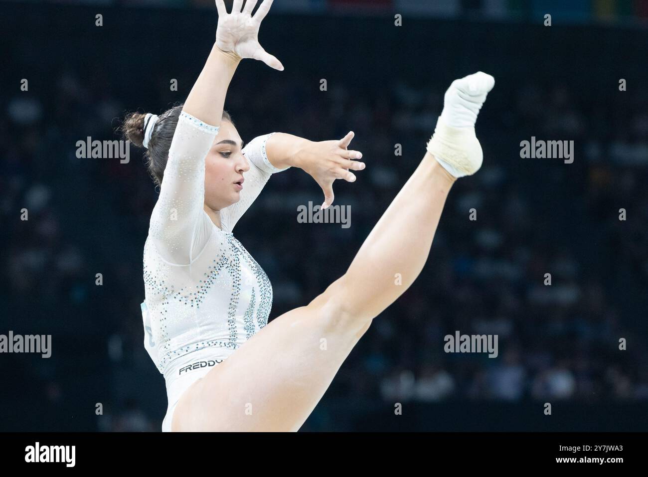 Paris, France. 30th July, 2024. Manila Esposito of Italy performs beam ...