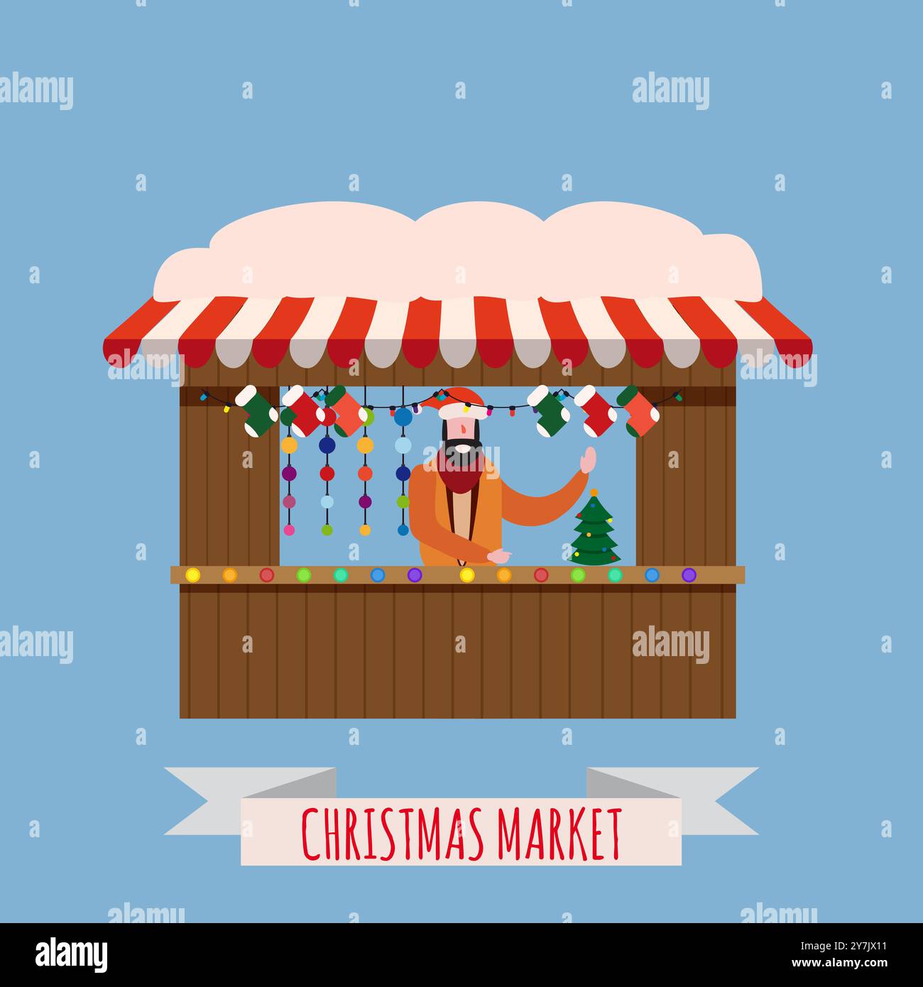 Christmas market stall decoration Stock Vector Images - Alamy