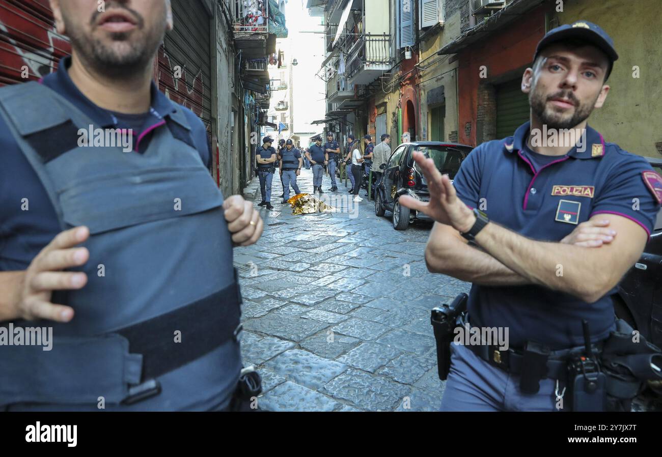 Naples, Camorra murder in the Duchesca district of Naples, near Piazza ...