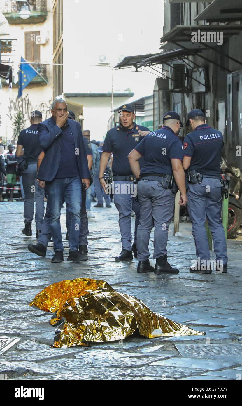Naples, Camorra murder in the Duchesca district of Naples, near Piazza ...