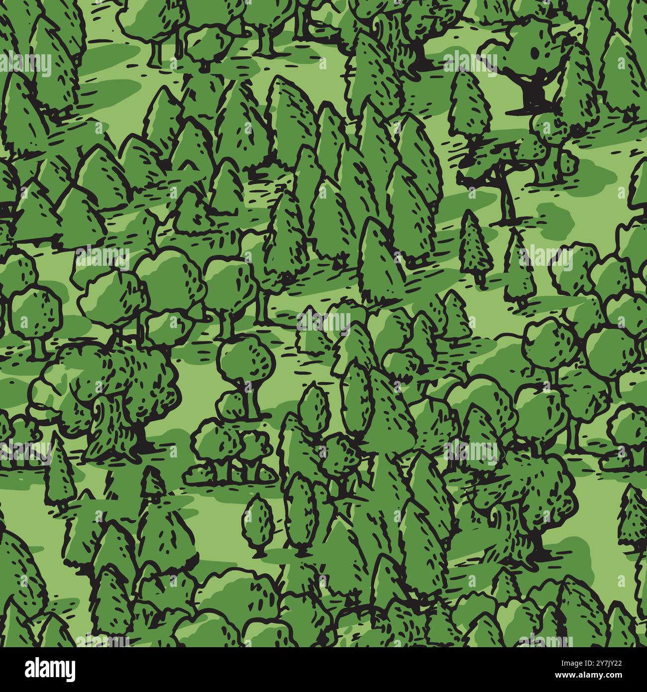 Green forest trees aerial view Stock Vector Images - Alamy