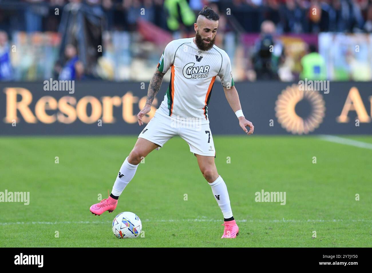 Rome, Italy. 29th Sep, 2024. Francesco Zampano of Venezia seen in action during the Serie A ...