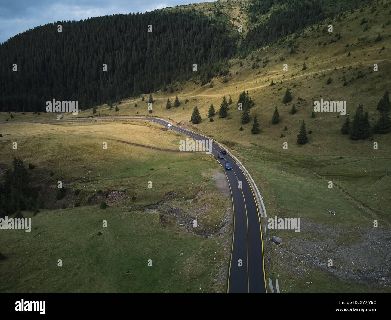 Drone photos from Transalpina, Romania with cloudy skies ready for rain ...