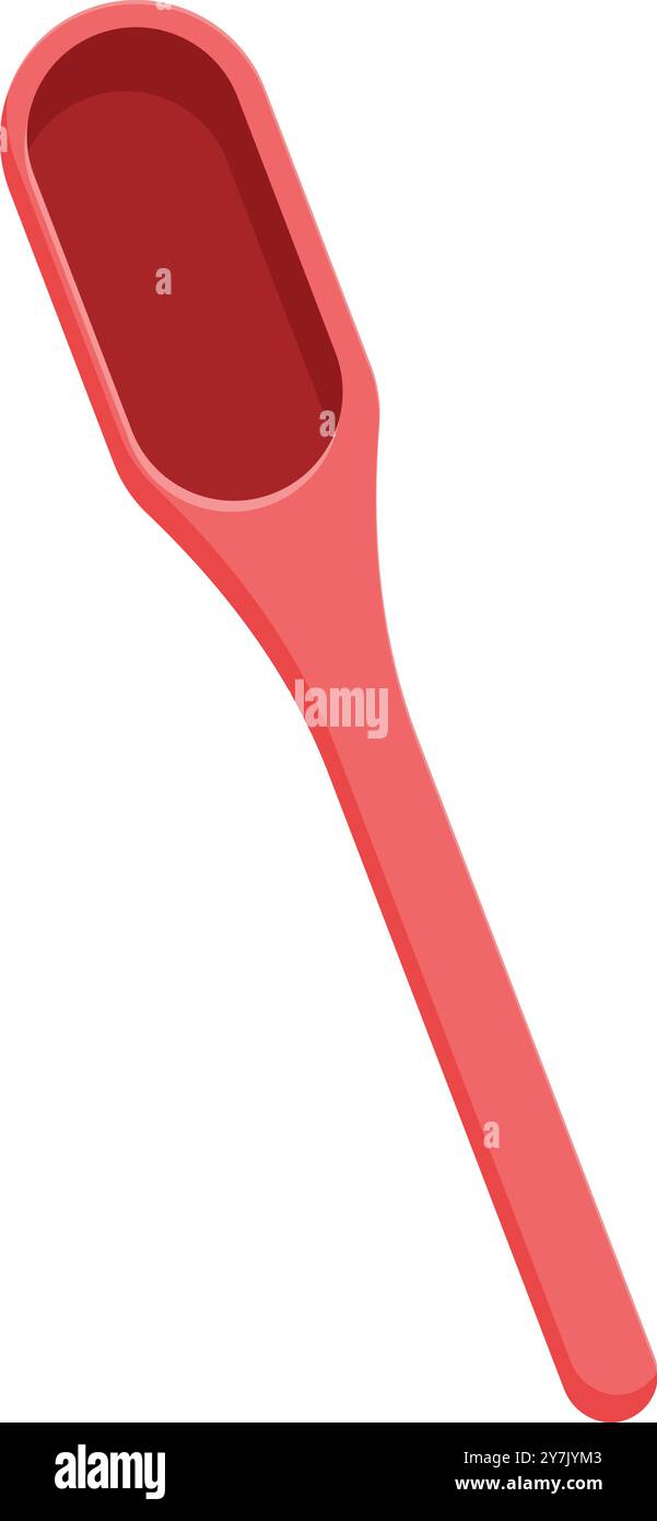 Red measuring spoon lying diagonally isolated on white background Stock ...