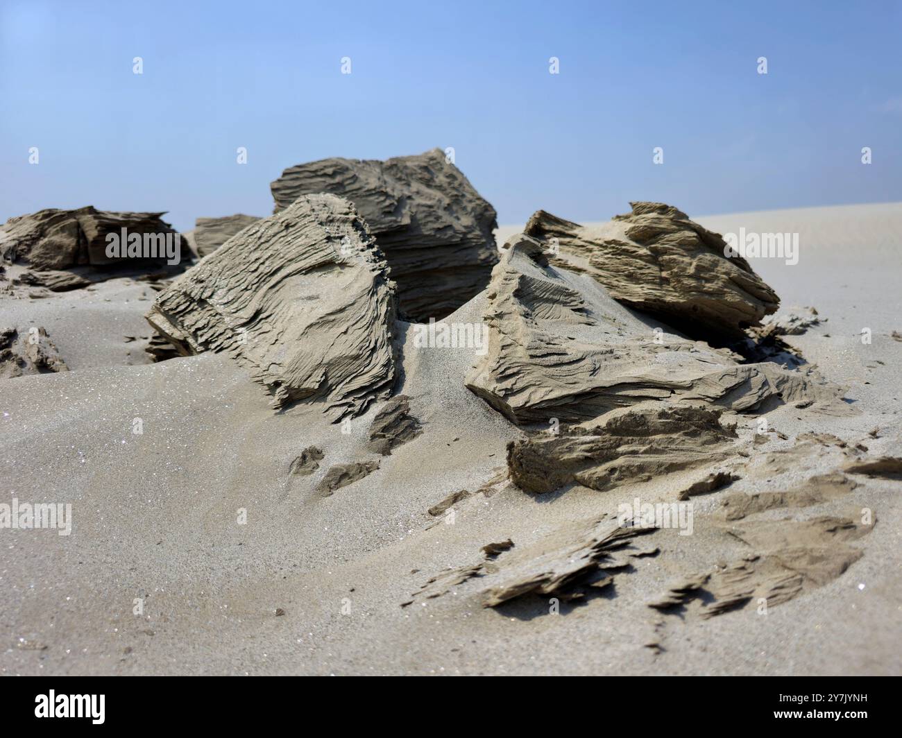 Aeolian landforms. Aeolian deposits sand. Wind erosion deflation Stock ...
