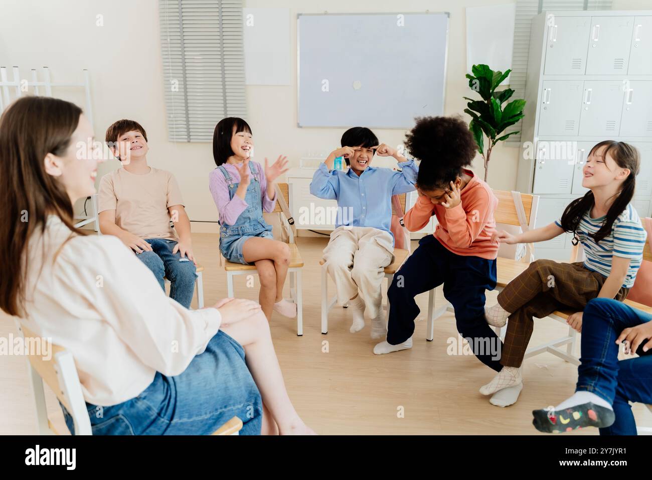 Multicultural Elementary Students Share Laughter and Excitement During ...