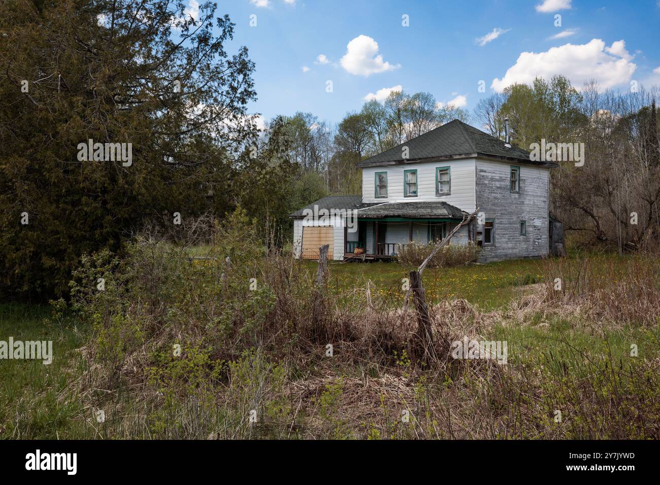 An old decayed abandoned house. The house has been demolished Stock ...