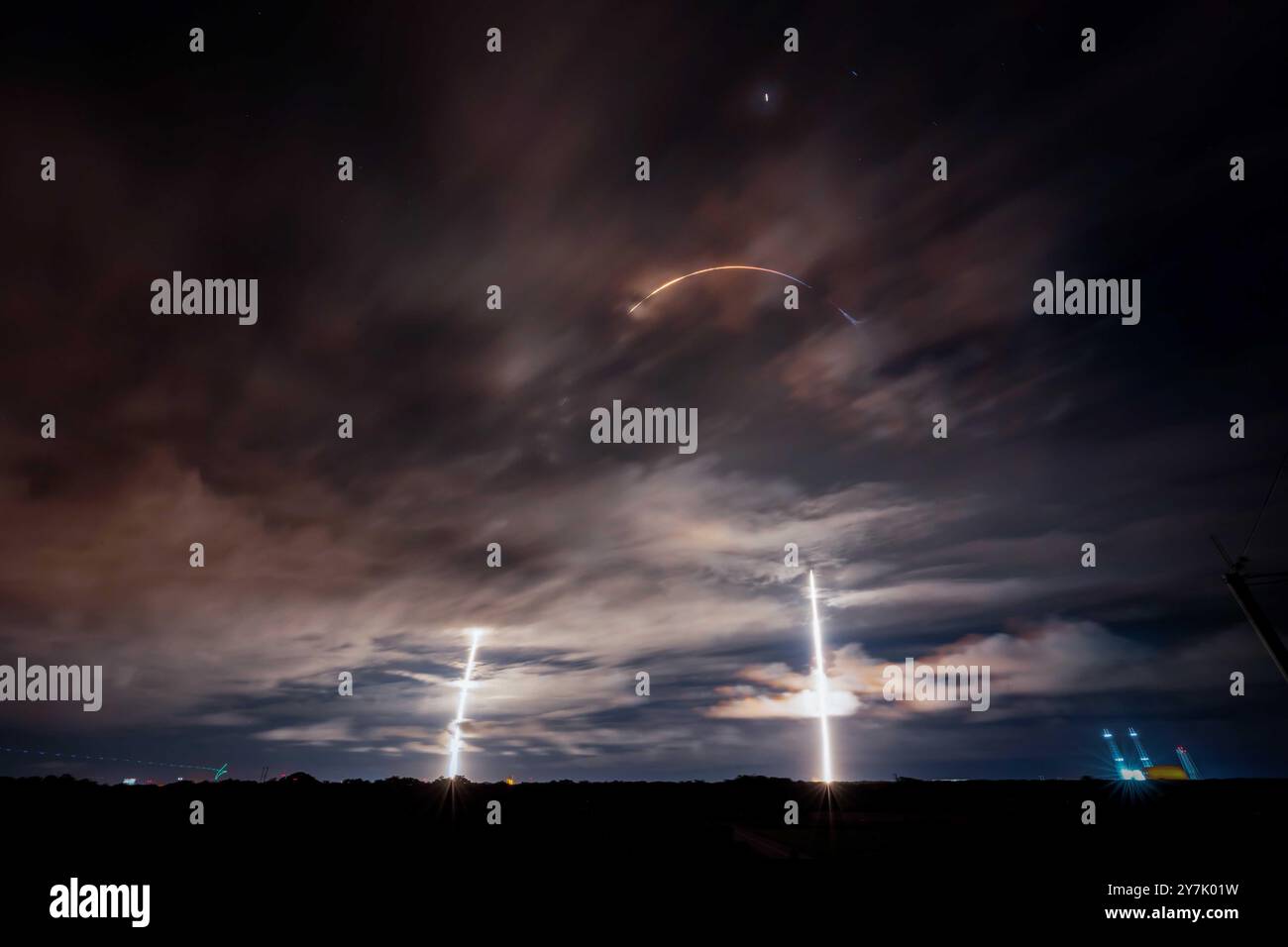 Cape Canaveral, Florida, USA. 12th Sep, 2024. A Falcon 9 rocket ...