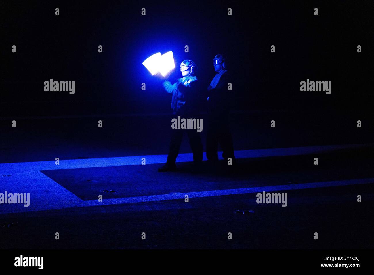 Atlantic Ocean. 23rd Sep, 2024. Sailors assigned to the Mighty Bison of ...