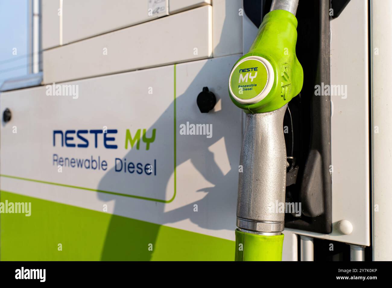 Neste MY renewable diesel pump Stock Photo - Alamy