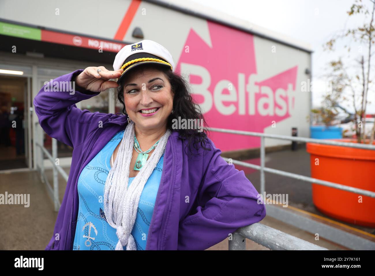 Shirene Thomas from North Carolina prepares to board the Villa Vie ...