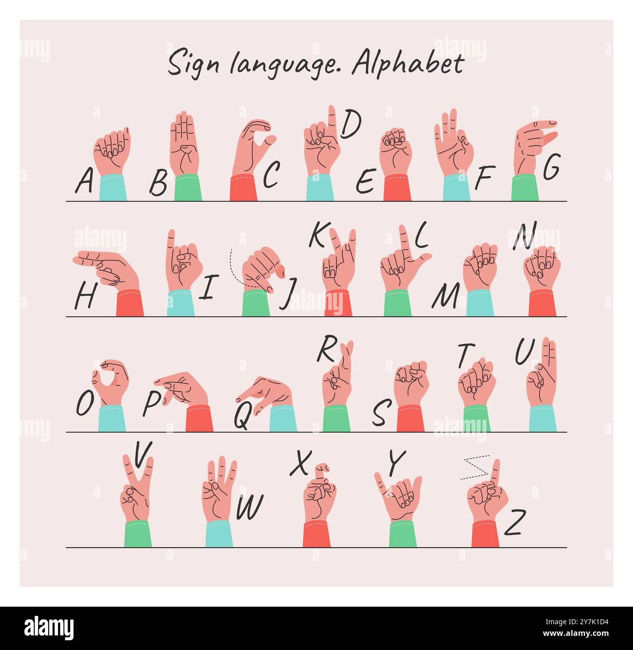 American sign language letter Stock Vector Images - Alamy