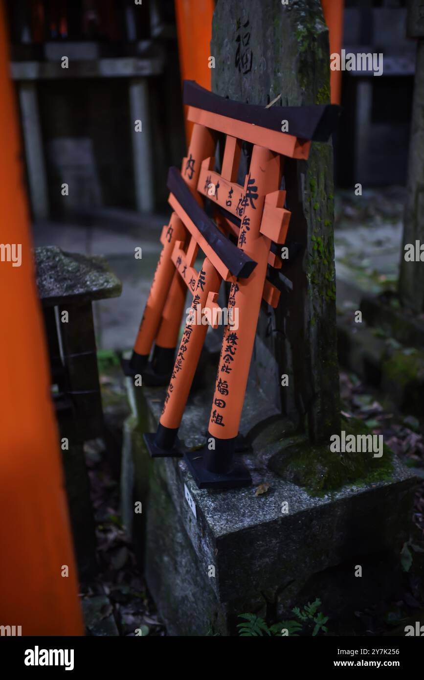 Exploring Fushimi Inari Taisha temple at night, Kyoto, Japan Stock ...