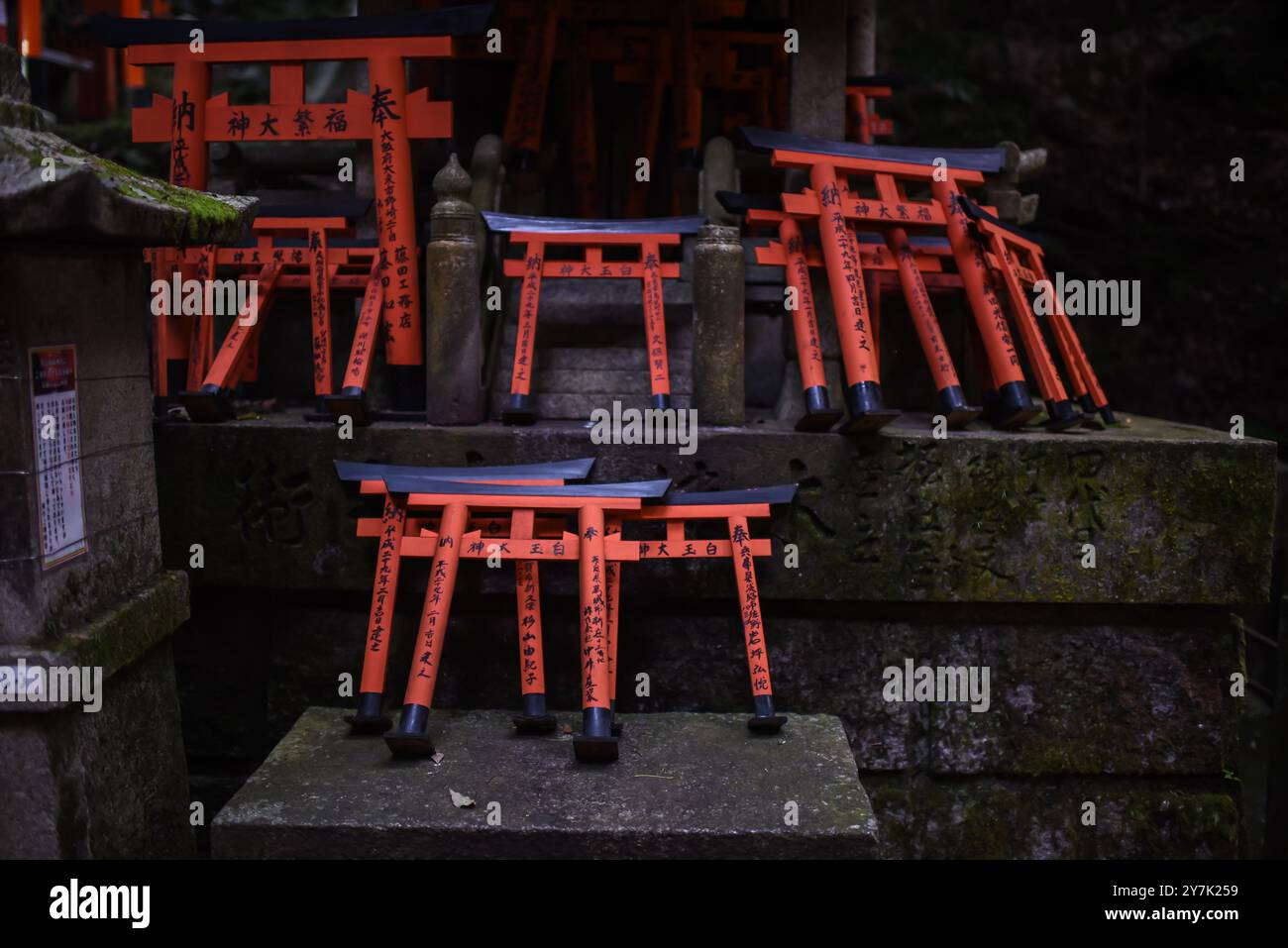 Exploring Fushimi Inari Taisha temple at night, Kyoto, Japan Stock ...