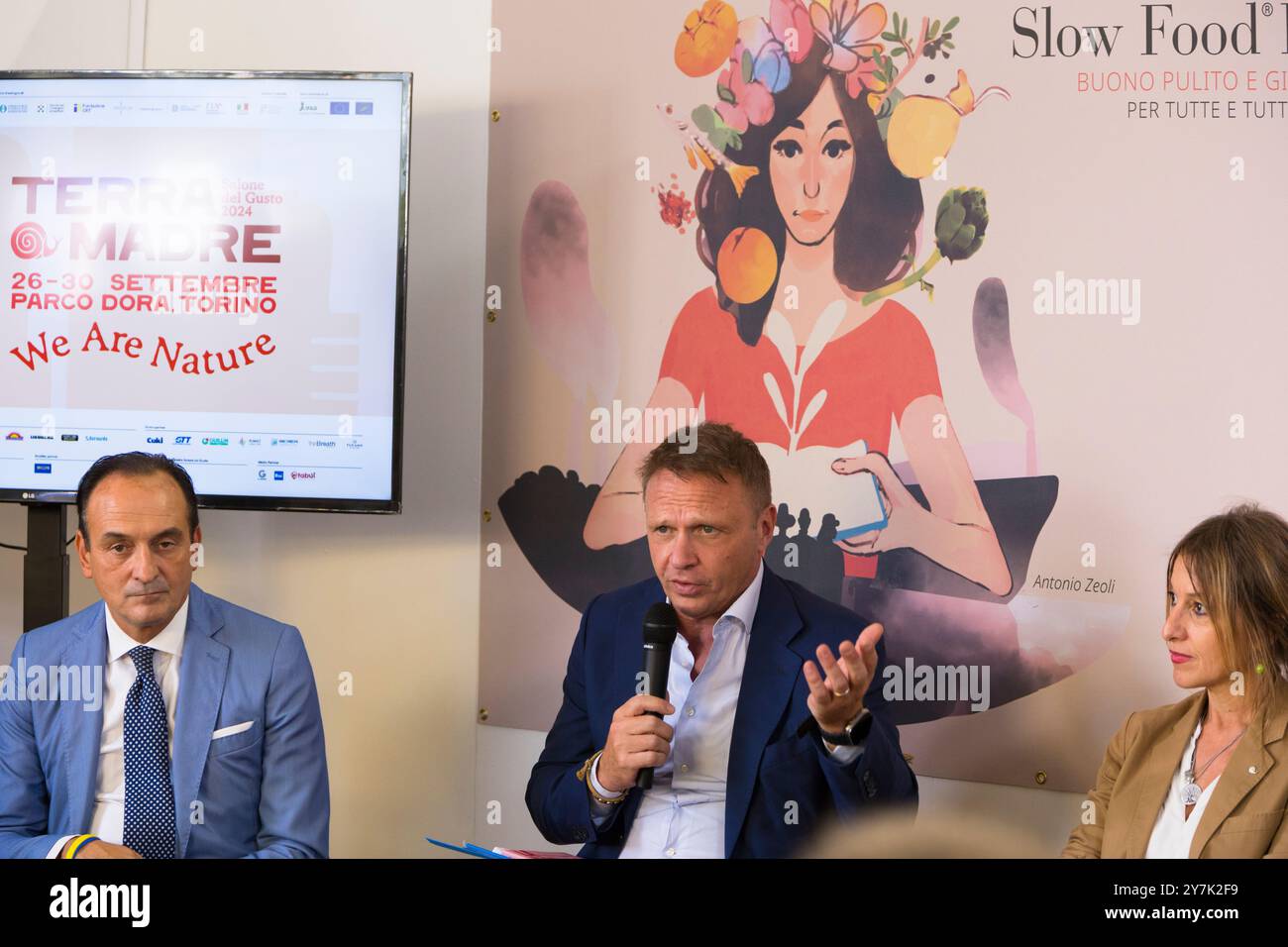 Turin, Italy. 30th September 2024. President of Piedmont Region Alberto ...