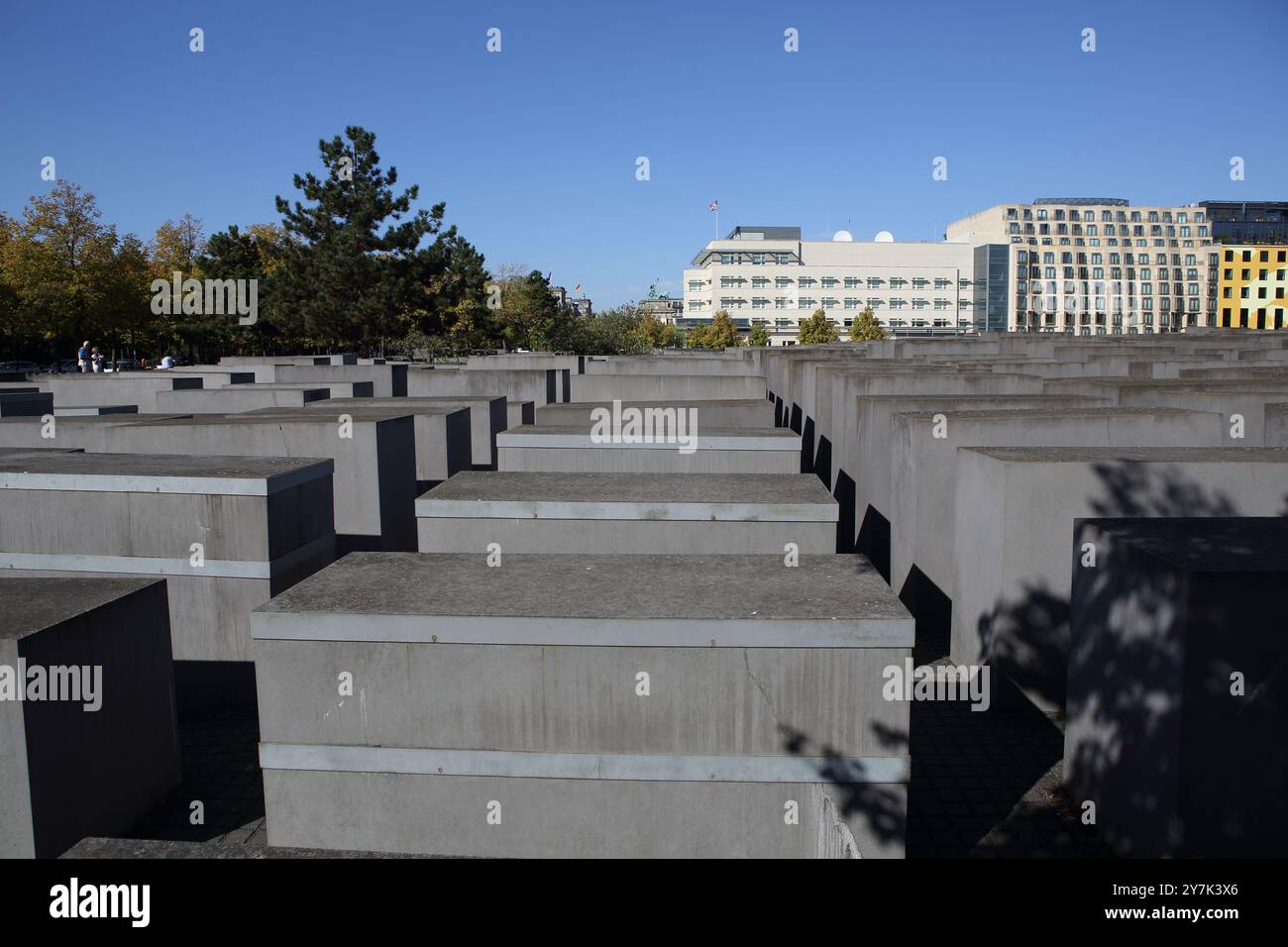 Slabs or stalae looking like tombstones in a Jewish cemetery, the ...