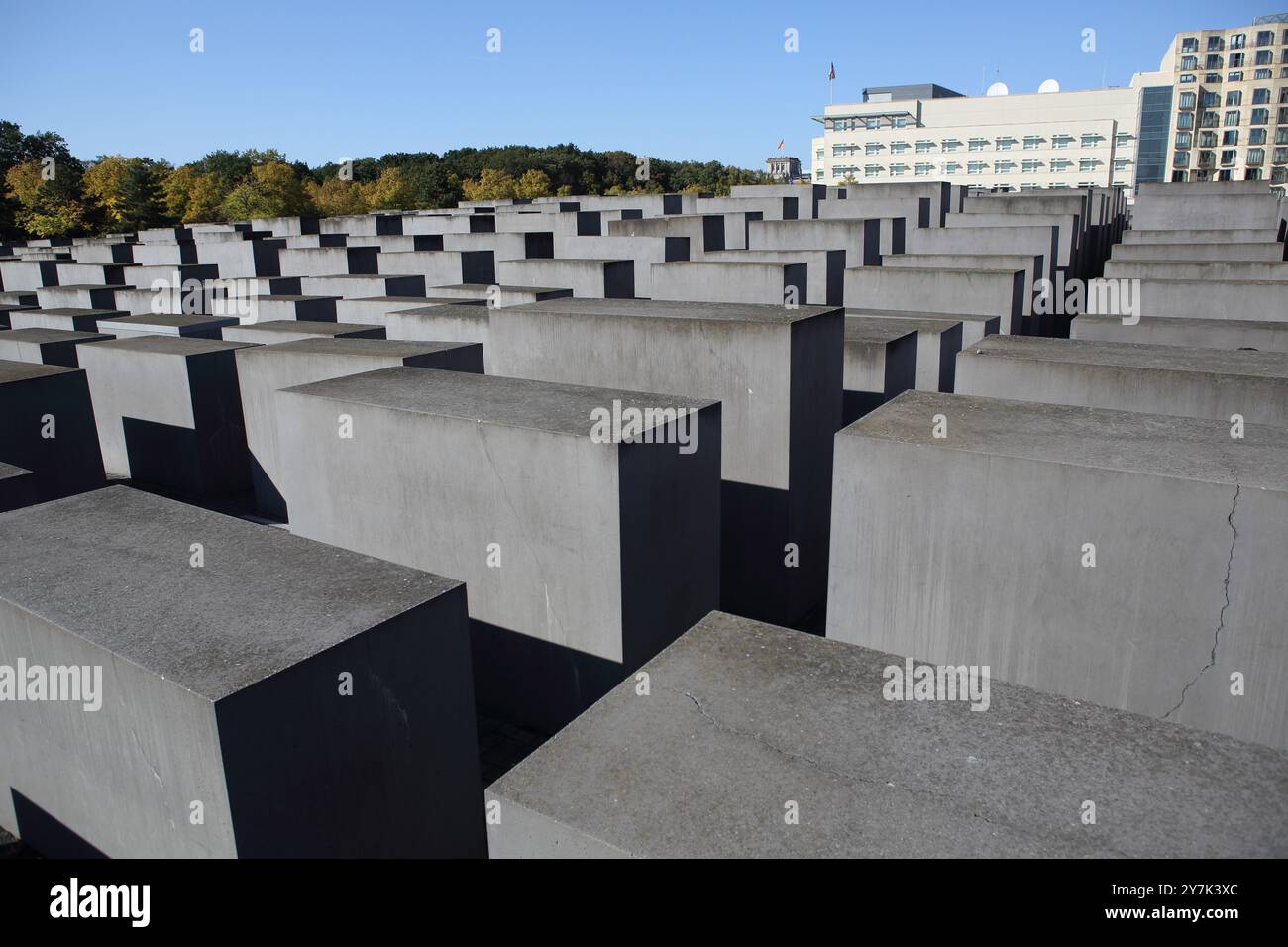 Slabs or stalae looking like tombstones in a Jewish cemetery, the ...