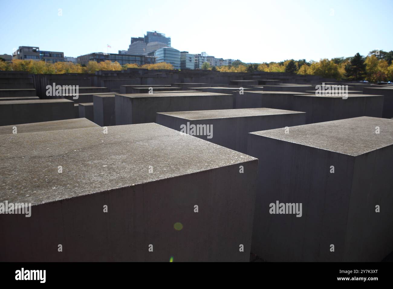 Slabs or stalae looking like tombstones in a Jewish cemetery, the ...