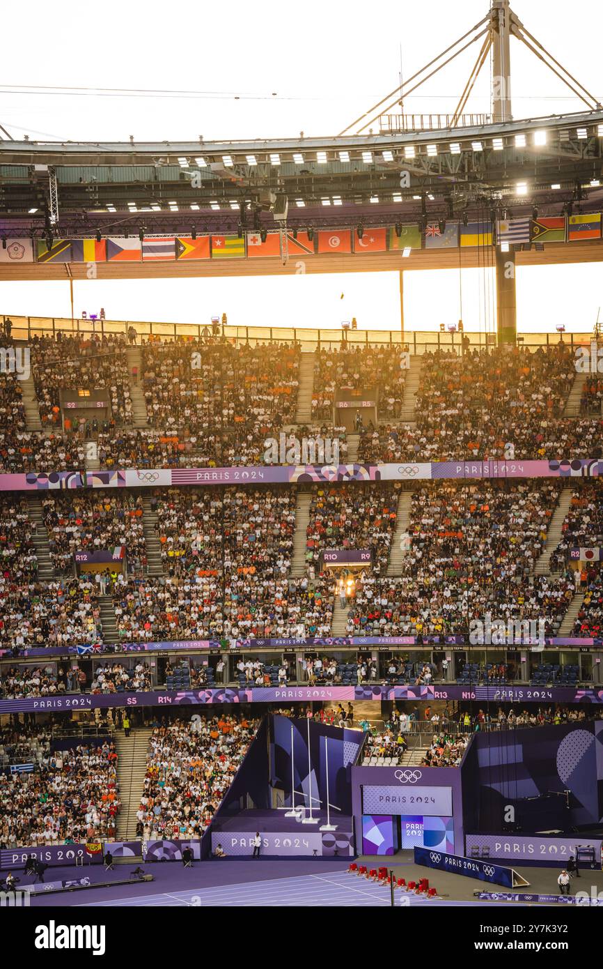 Interior of the Stade de France with spectators during the Paris 2024 ...