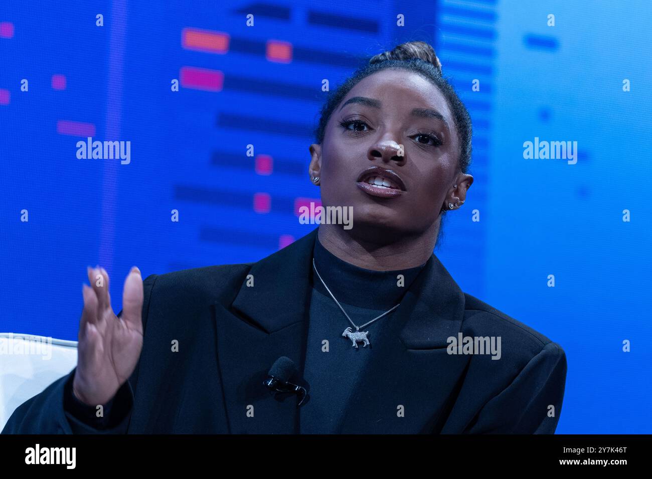 Simone Biles in conversation with David A. Steinberg during Zeta Global ...