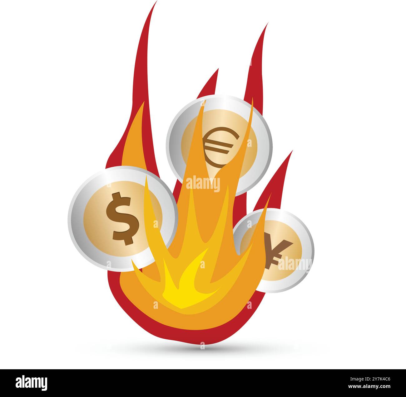 Dollar euro yen coins Stock Vector Images - Alamy