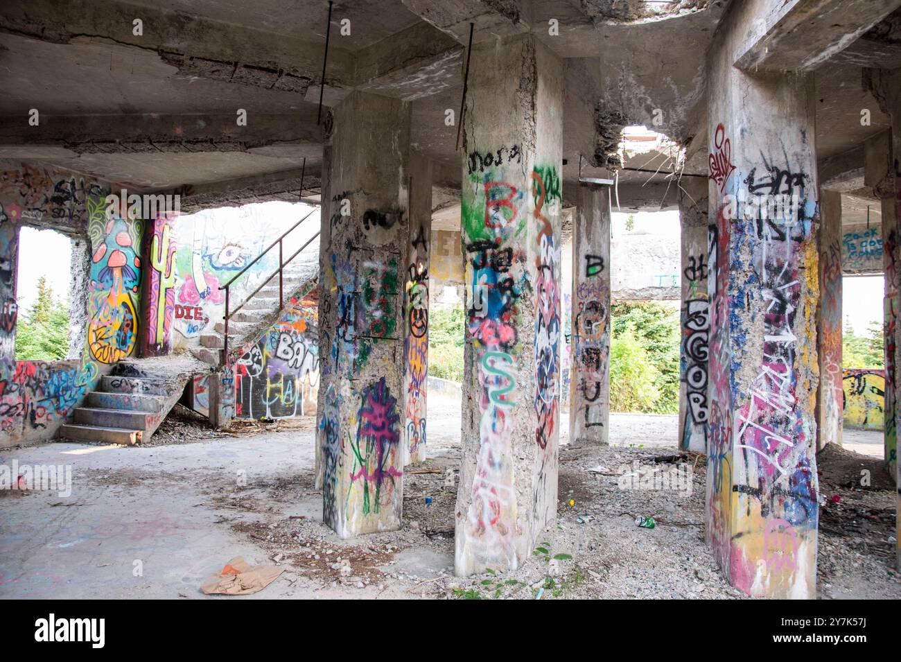 Inside radar building at Red Cliff Radar Station in Logy Bay-Middle ...