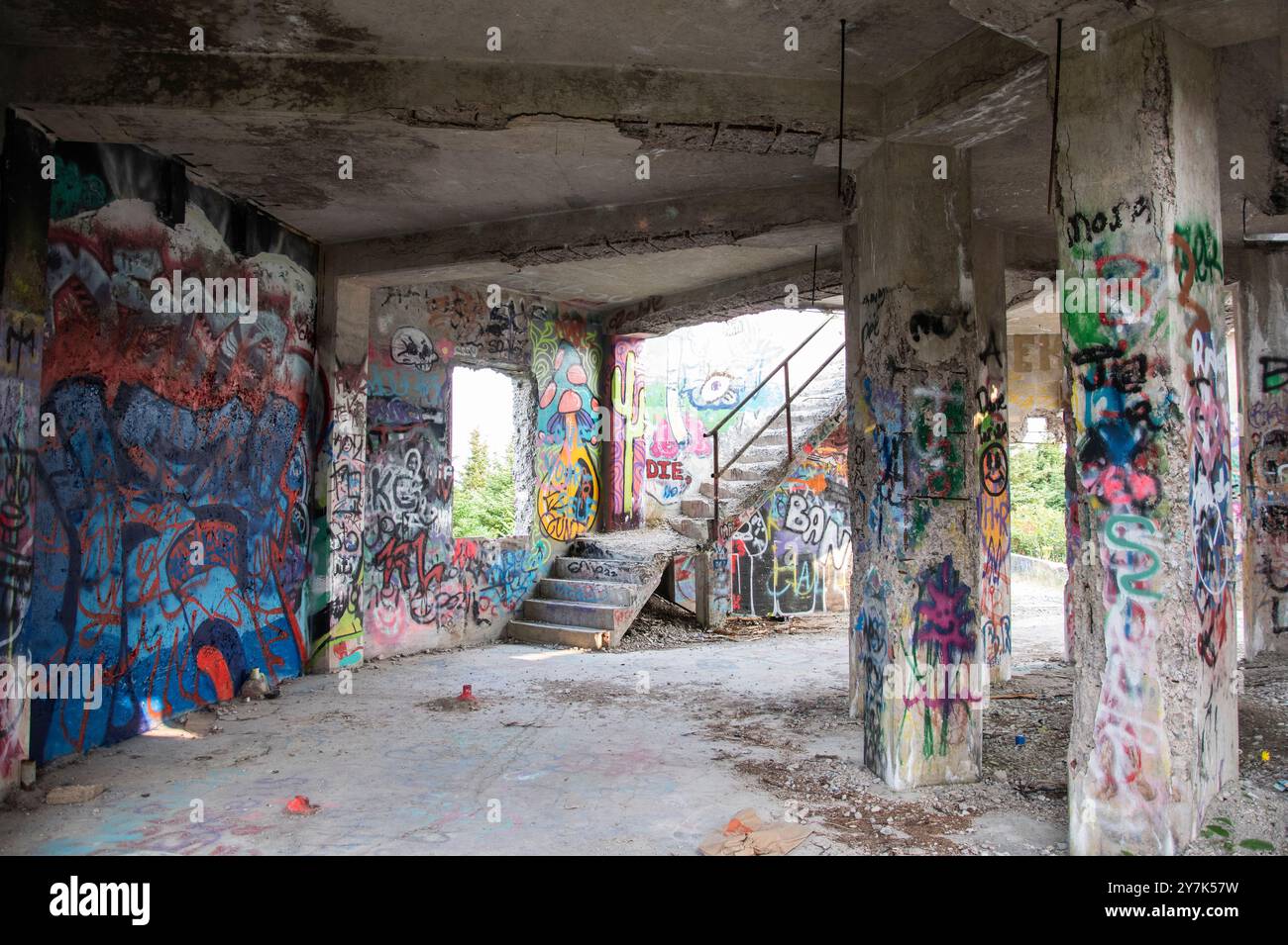 Inside radar building at Red Cliff Radar Station in Logy Bay-Middle ...