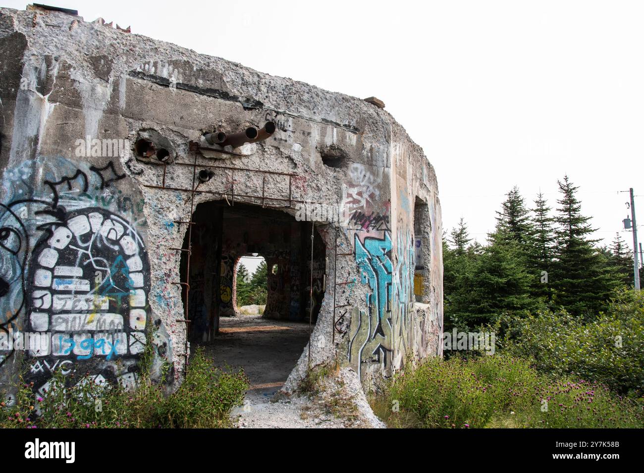 Radar building at Red Cliff Radar Station in Logy Bay-Middle Cove-Outer ...