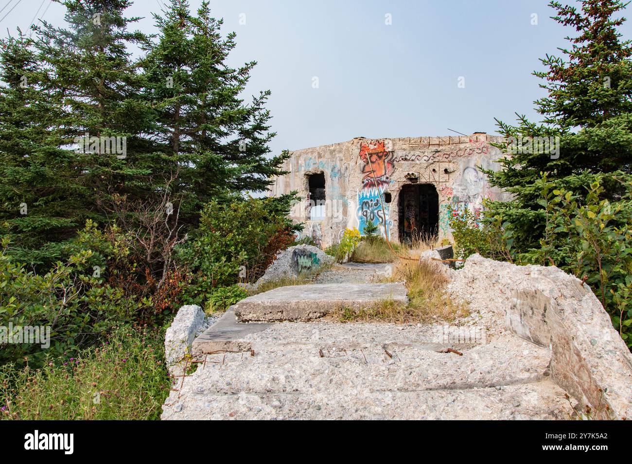 Radar building at Red Cliff Radar Station in Logy Bay-Middle Cove-Outer ...