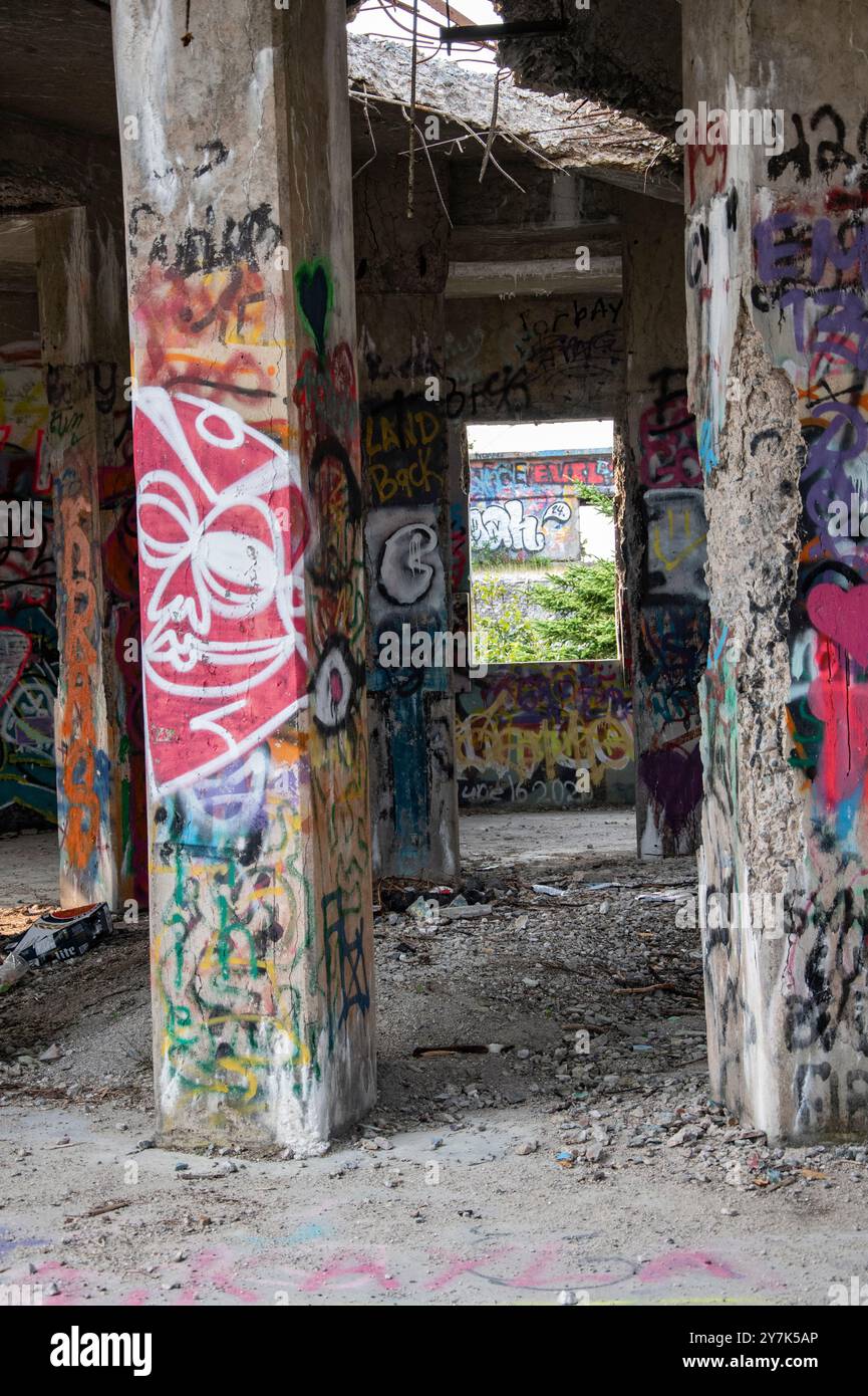 Inside radar building at Red Cliff Radar Station in Logy Bay-Middle ...