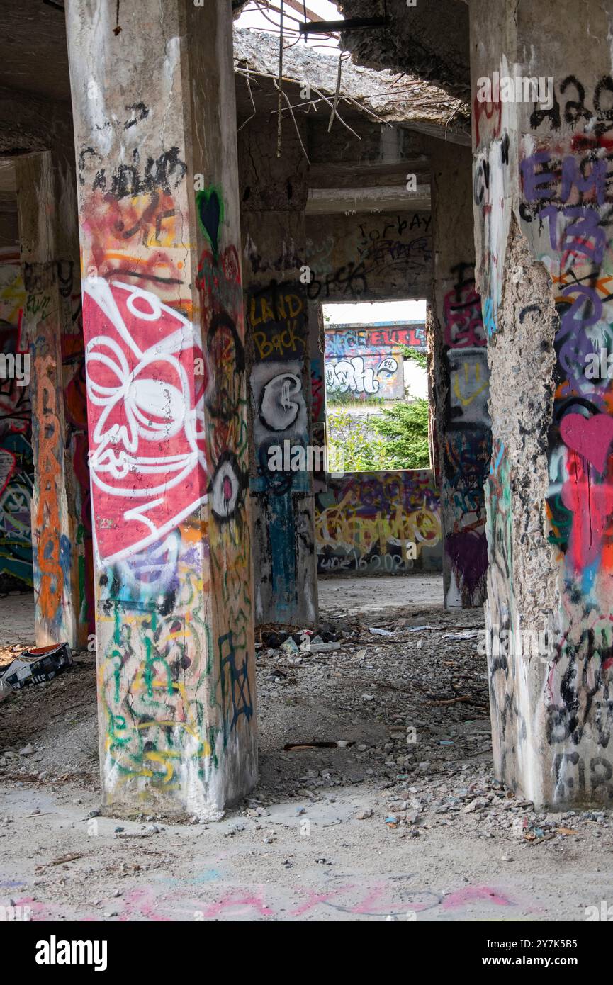 Inside radar building at Red Cliff Radar Station in Logy Bay-Middle ...