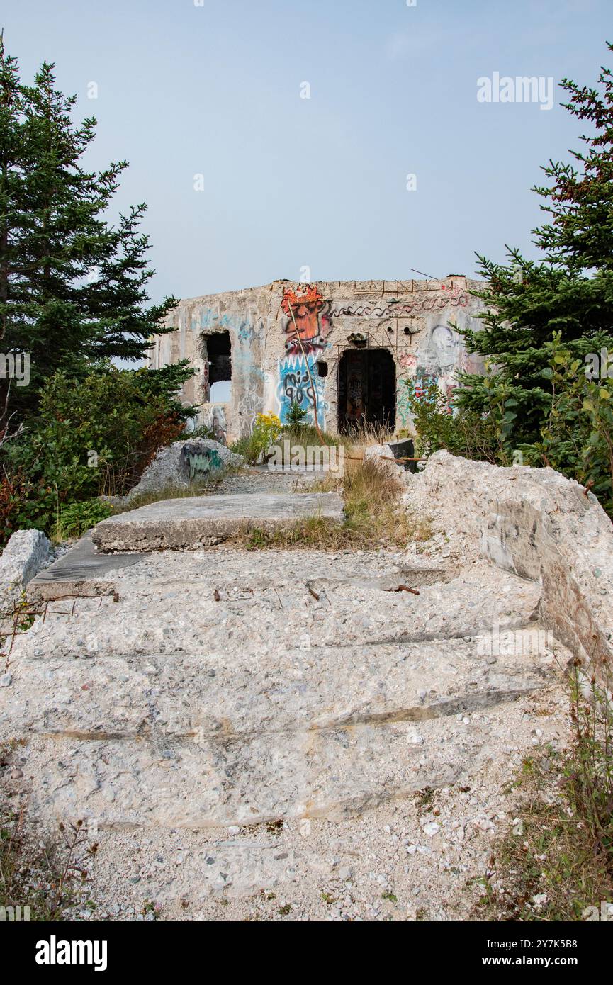 Radar building at Red Cliff Radar Station in Logy Bay-Middle Cove-Outer ...