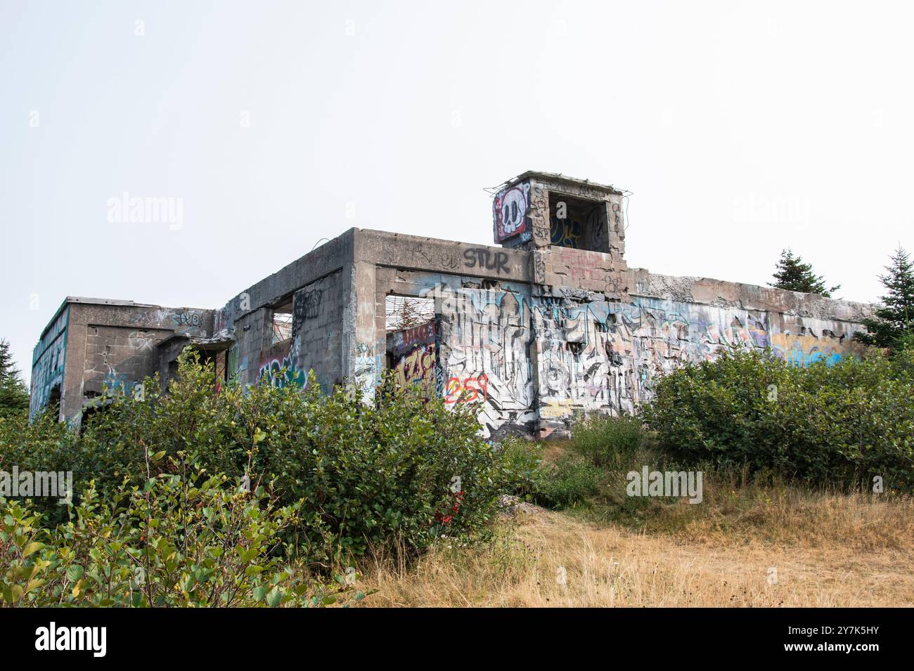 Operations building at Red Cliff Radar Station in Logy Bay-Middle Cove ...