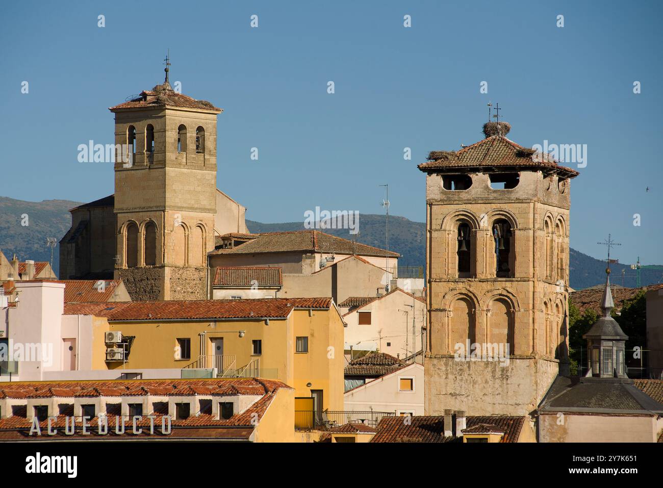 The towers of the churchs of the Santos Justo y Pastor and El Salvador ...